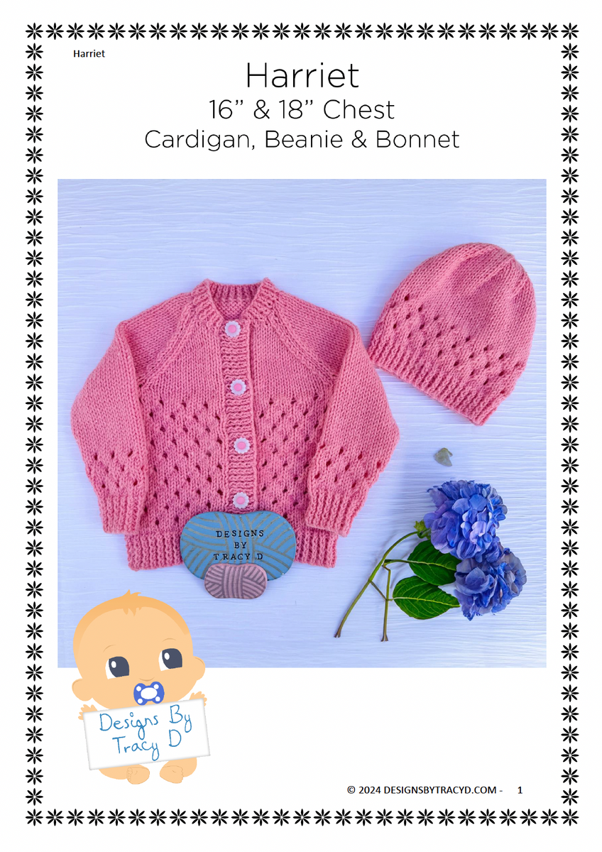 Harriet Baby Knitting Pattern 2 sizes - Download – Designs By Tracy D