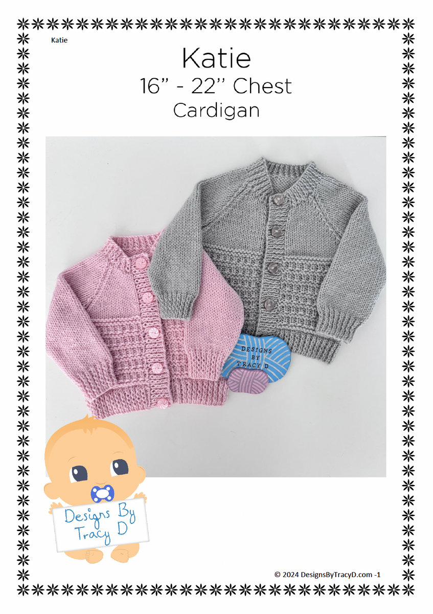 Katie Unisex Baby Knitting Pattern in 4 sizes - Download – Designs By ...