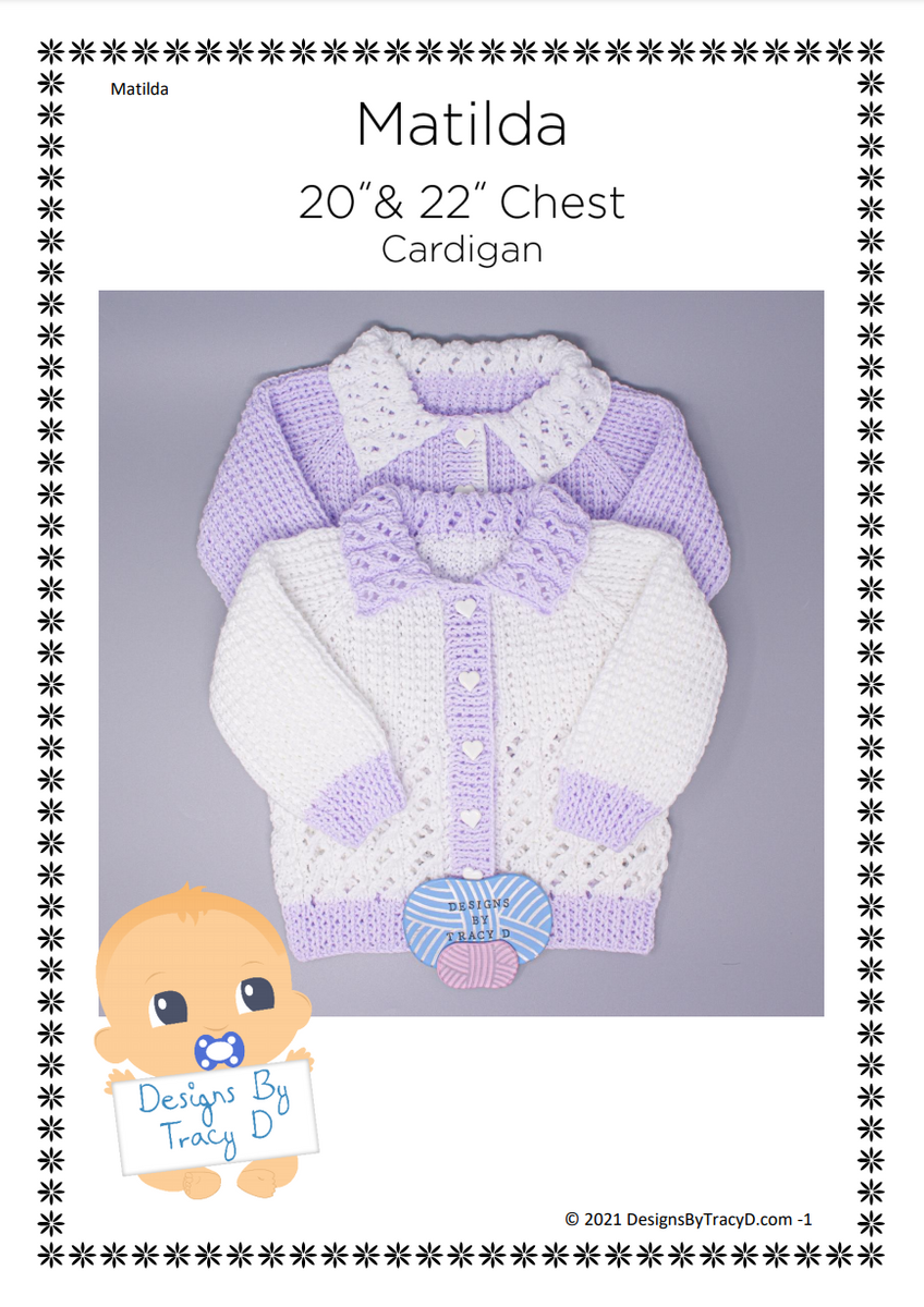 Matilda Baby Knitting Pattern 2 sizes - Download – Designs By Tracy D